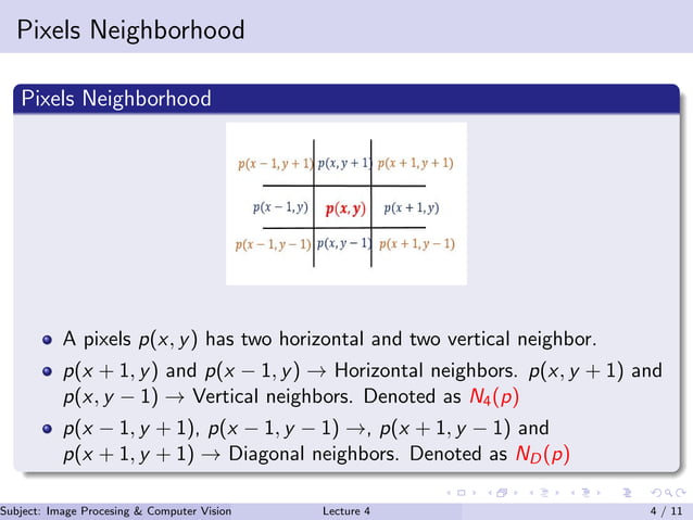 Lecture 4 Relationship between pixels | PDF