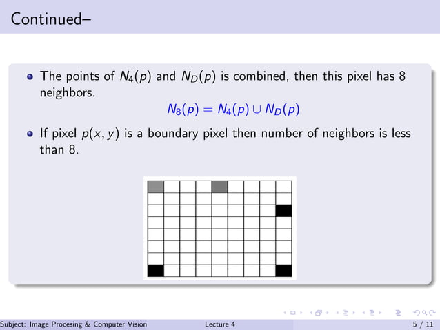 Lecture 4 Relationship between pixels | PDF