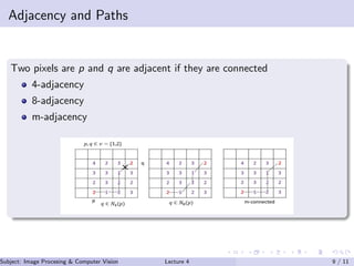 Lecture 4 Relationship between pixels | PDF