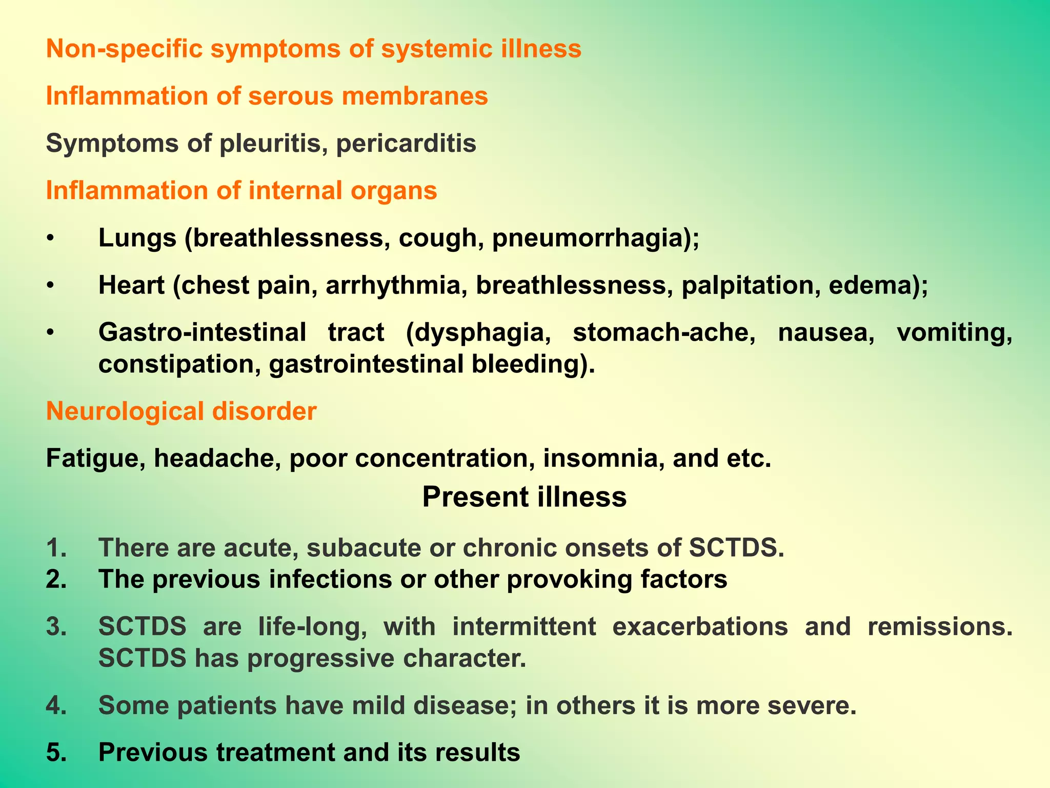 Systemic Connective Tissue Inflammatory Syndrome Lecture 4 | PPT