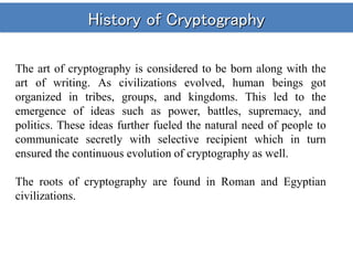 Evolution of Cryptography and Cryptographic techniques | PDF