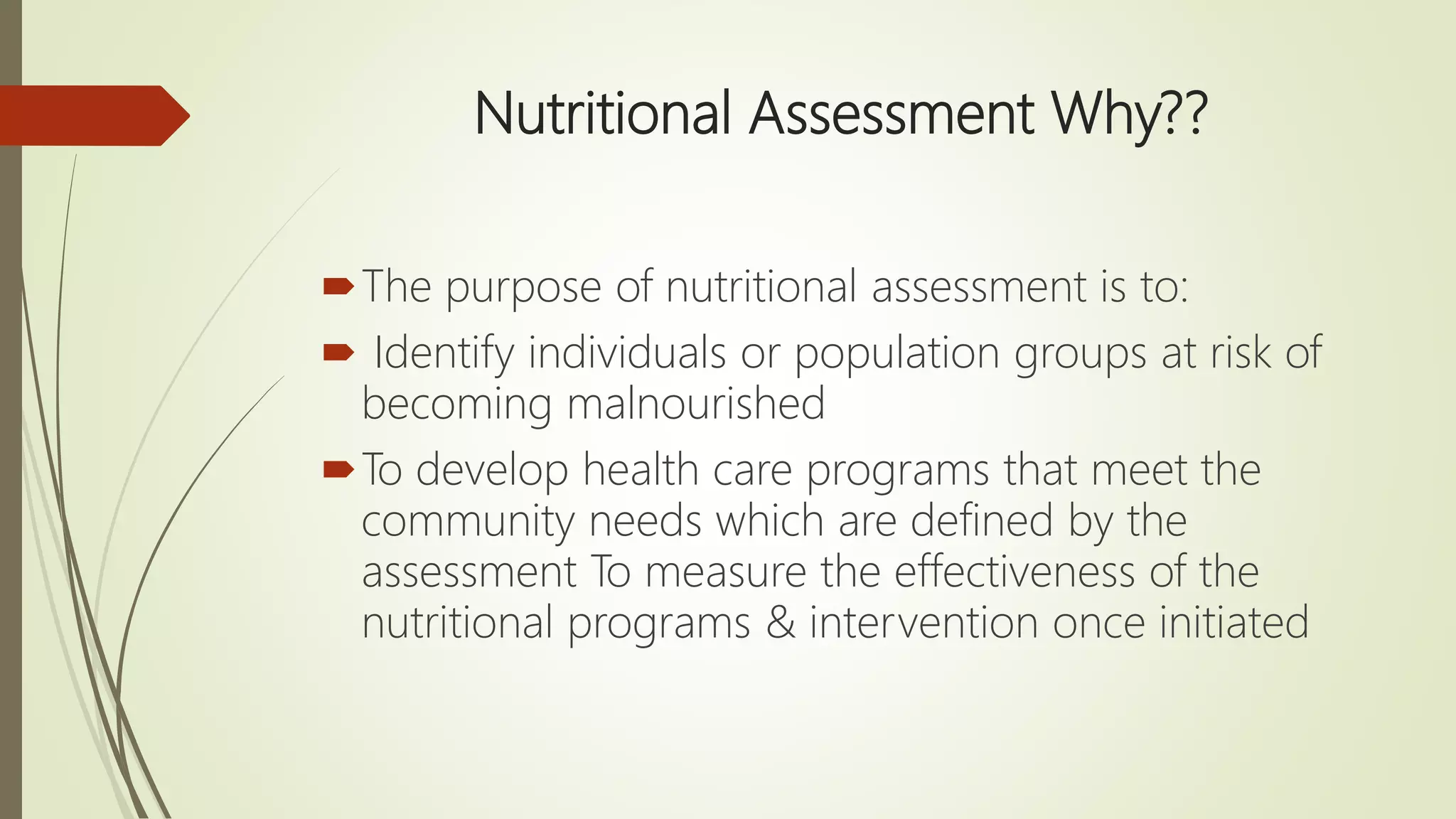 Assessment Methods For Nutritional Status | PPTX