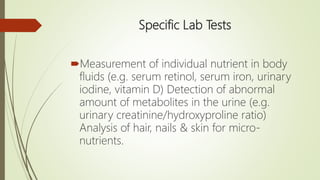 Assessment Methods For Nutritional Status | PPTX