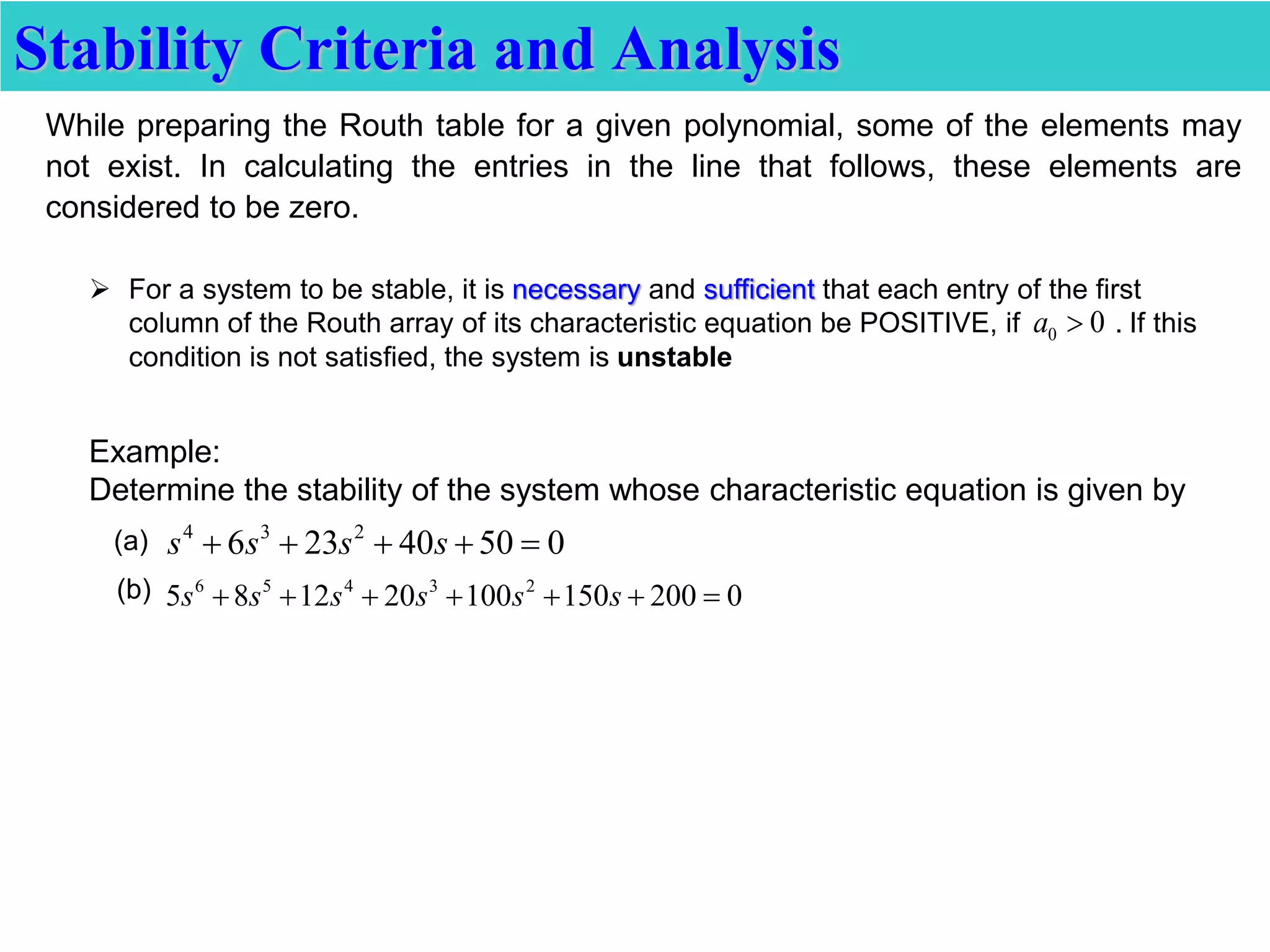 LECTURE 4. Stability criteria and Analysis_Control Systems Engineering ...