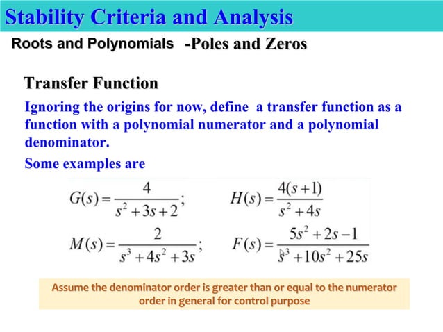 LECTURE 4. Stability criteria and Analysis_Control Systems Engineering_MEB 4101.pptx | Physics ...