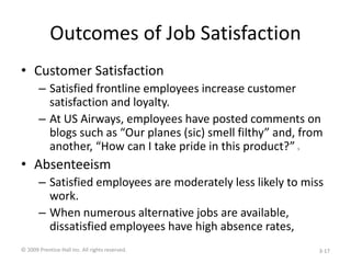 attitudes and job satisfaction, job involvment | PPT