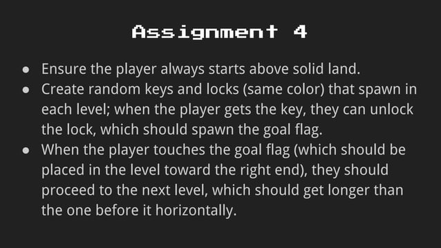 CS50 Game Dev Lecture : Super Mario Bros | PDF