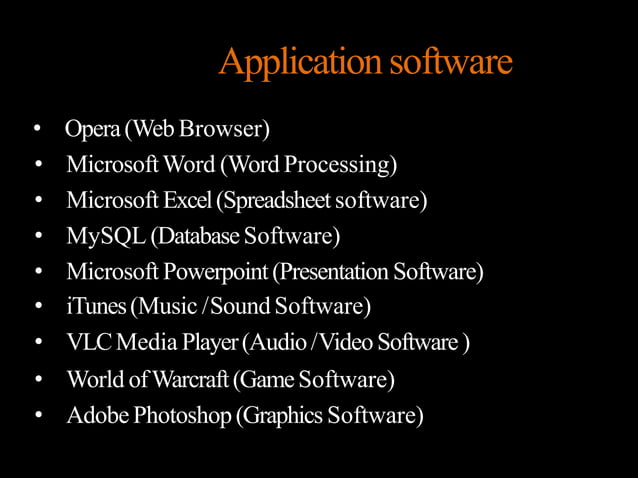 system and application software are used in computer. | PPT