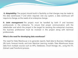 Data Warehouse for data analytics presentation | PPTX