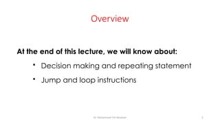 lecture4 control flow instruction in assembly.pptx | Programming Languages | Computing