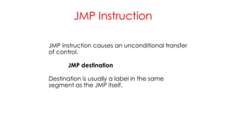 lecture4 control flow instruction in assembly.pptx | Programming Languages | Computing