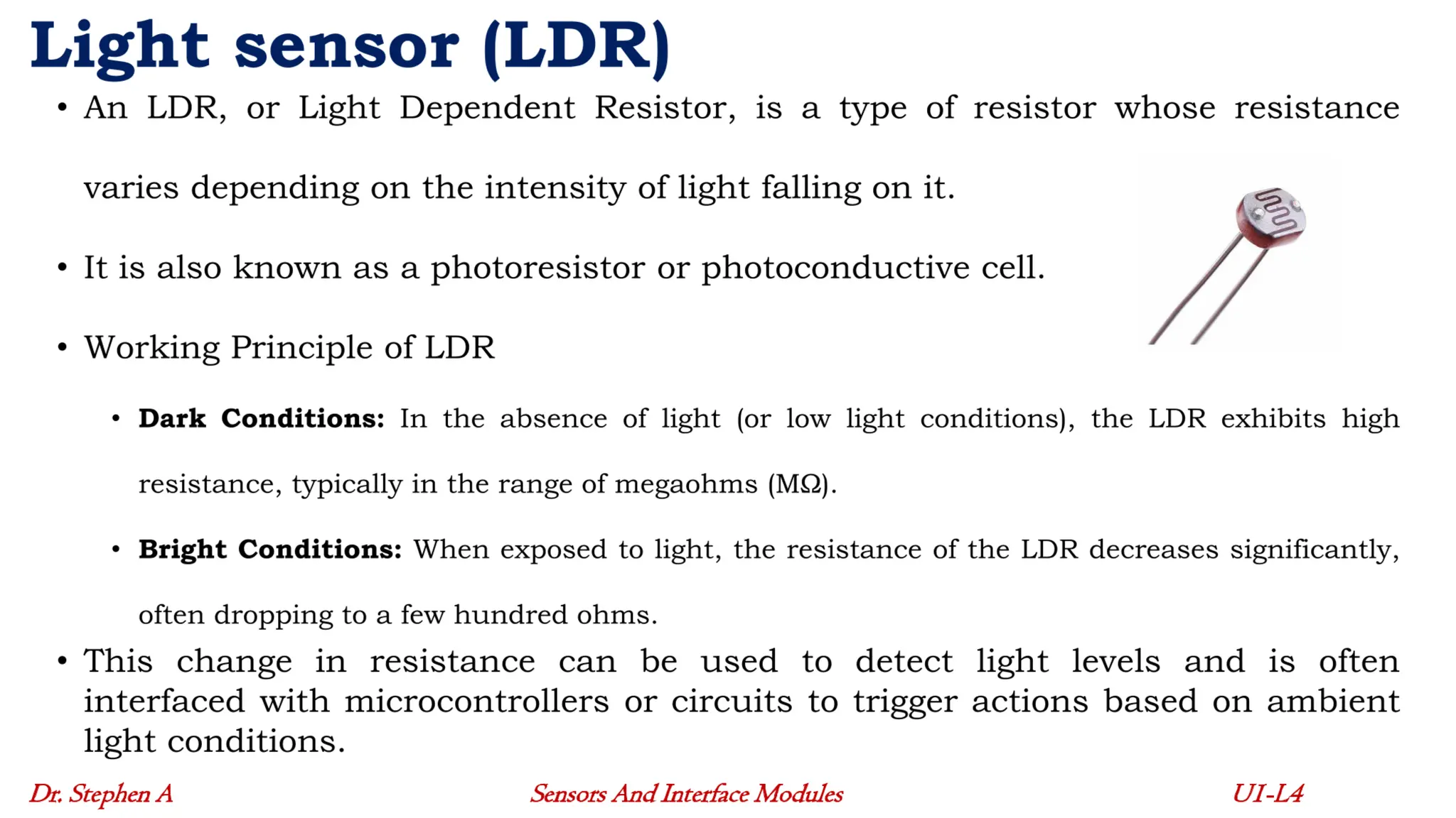 Common Sensors and their Working Principles - Lecture 4 | PPT