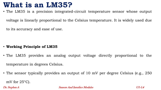 Common Sensors and their Working Principles - Lecture 4 | PPT