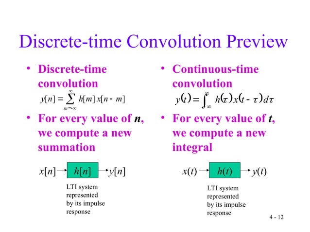 Continuous-Time Convolution in Linear Systems and Signals | PPT