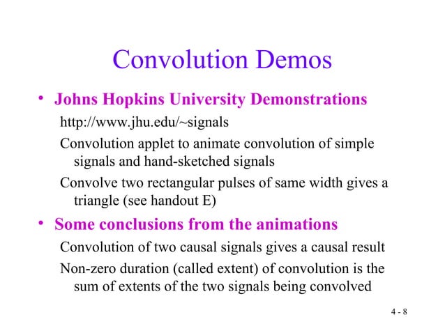 Continuous Time Convolution In Linear Systems And Signals Ppt