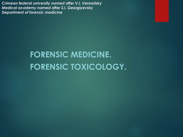 Forensic toxicology ( forensic science).ppt