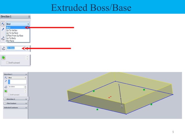 CAD Solid works extruded boss/bass, revolve | PPT