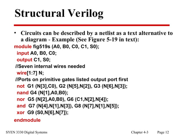 Lecture4 3ppt On Verilog Hdl