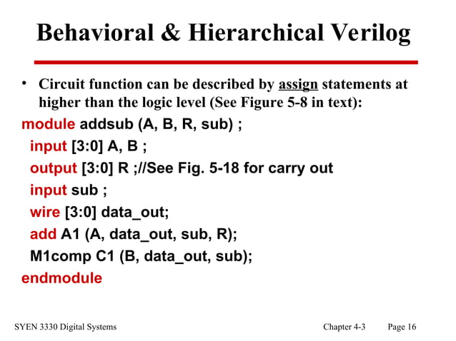 Lecture 4 3 Ppt On Verilog Hdl
