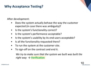 class Acceptance and System Testing.pptx | Computing | Technology ...