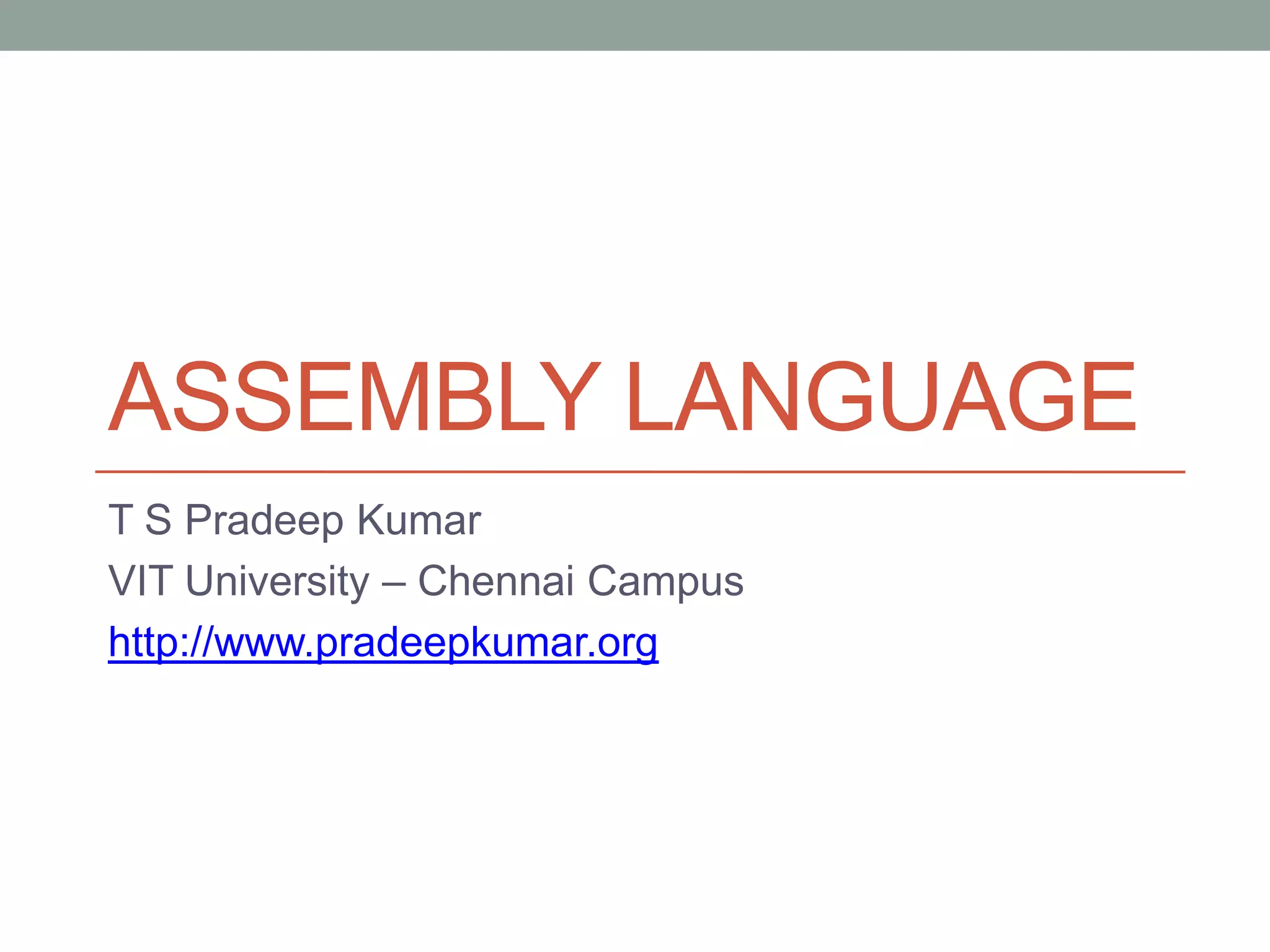 Lecture 4 assembly language | PPT Lecture 4 assembly language | PPT