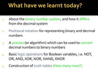 Lecture4 binary-numbers-logic-operations | PPTX