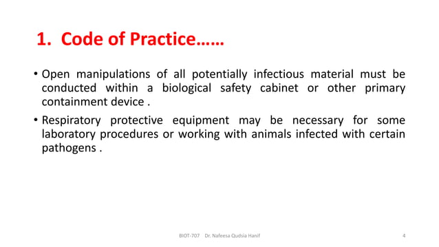 Lecture 4 - Biosafety Levels 3 - The Containment Laboratory.pptx