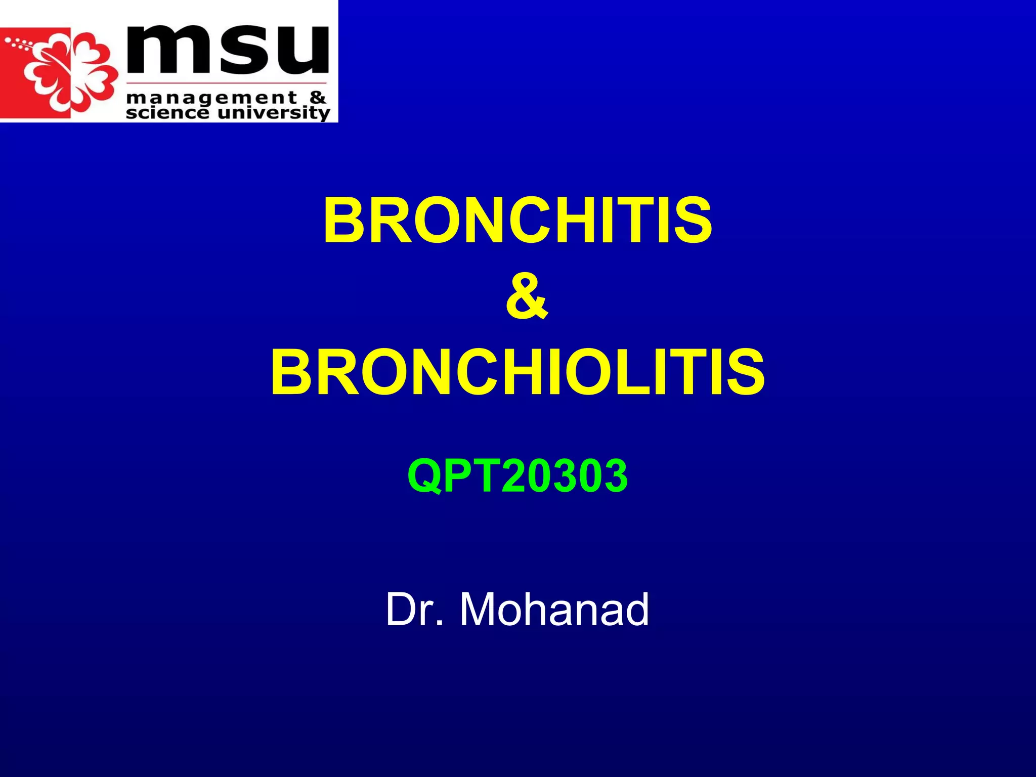 bronchiolitis and bronchitis | PPT