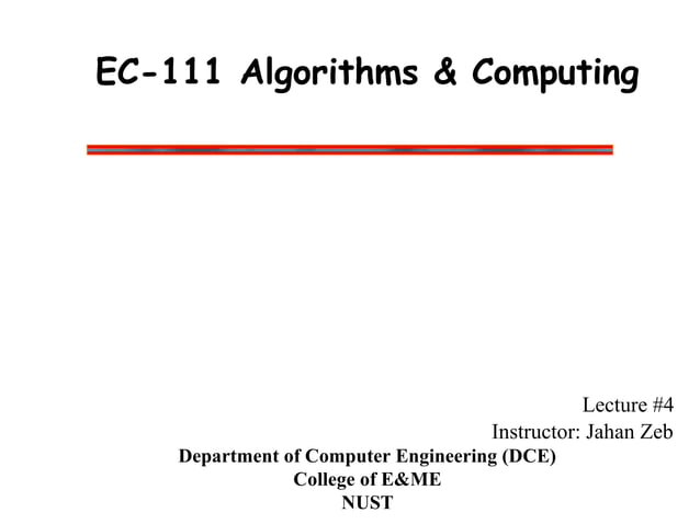 Lecture#4 Algorithm and computing | PPT