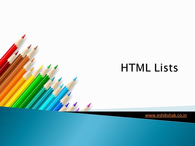 Lecture 4 html lists | PDF