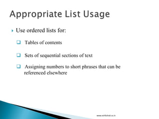 Lecture 4 html lists | PDF