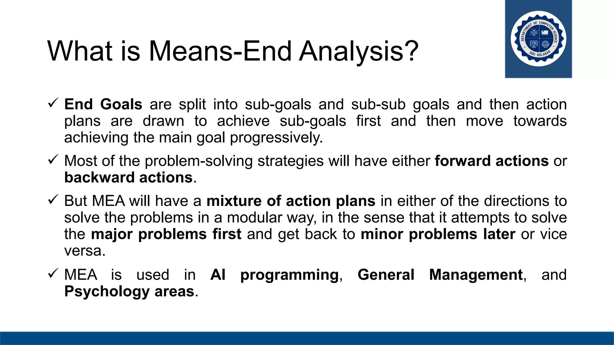 Lecture 4 means end analysis | PDF