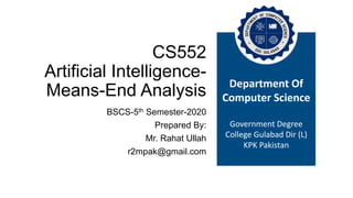 Lecture 4 means end analysis | PDF