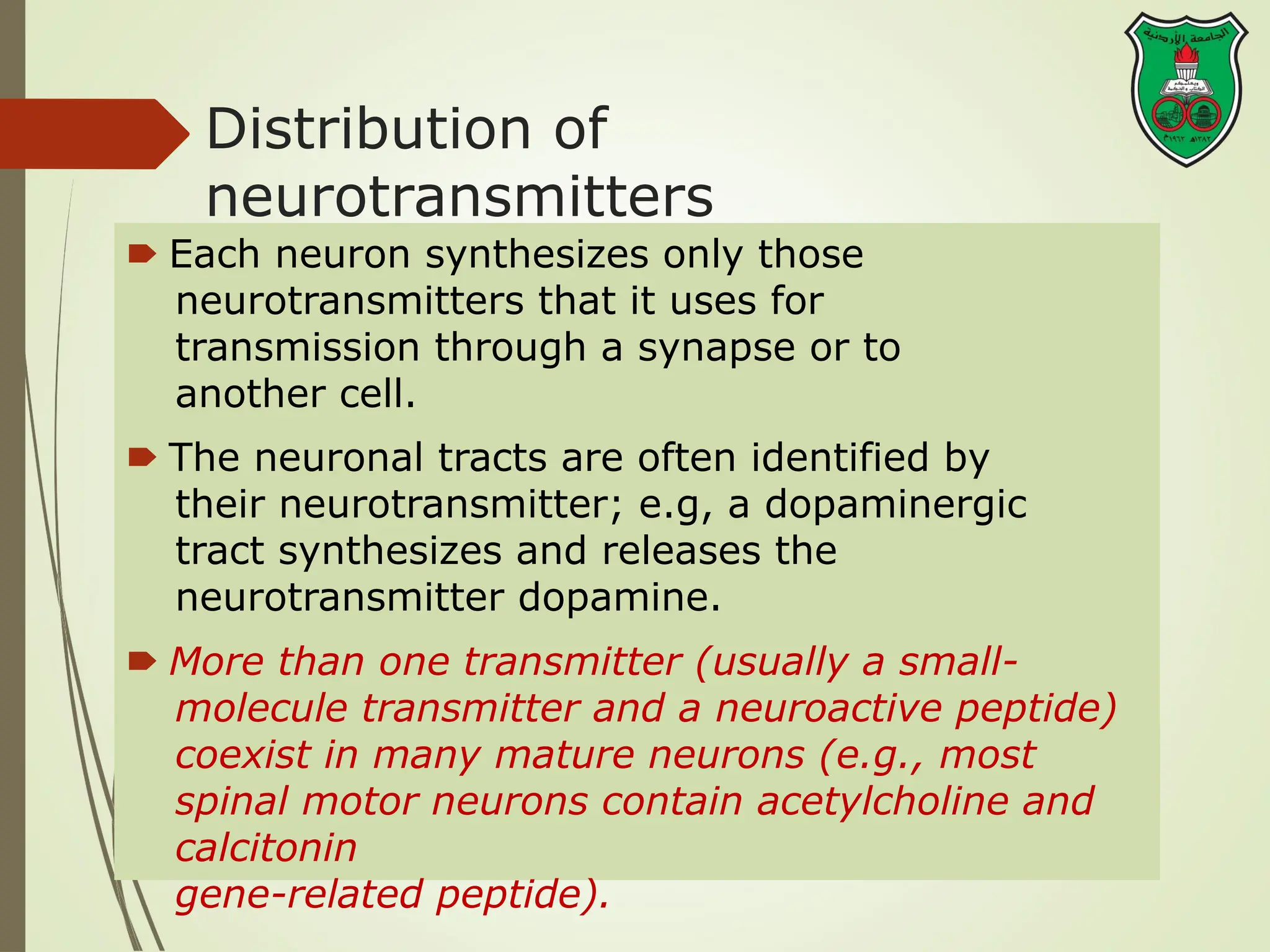 Lecture 4-Neurotransmitters (catecholamines) – synthesis, inactivation, receptors. Melatonin and ...