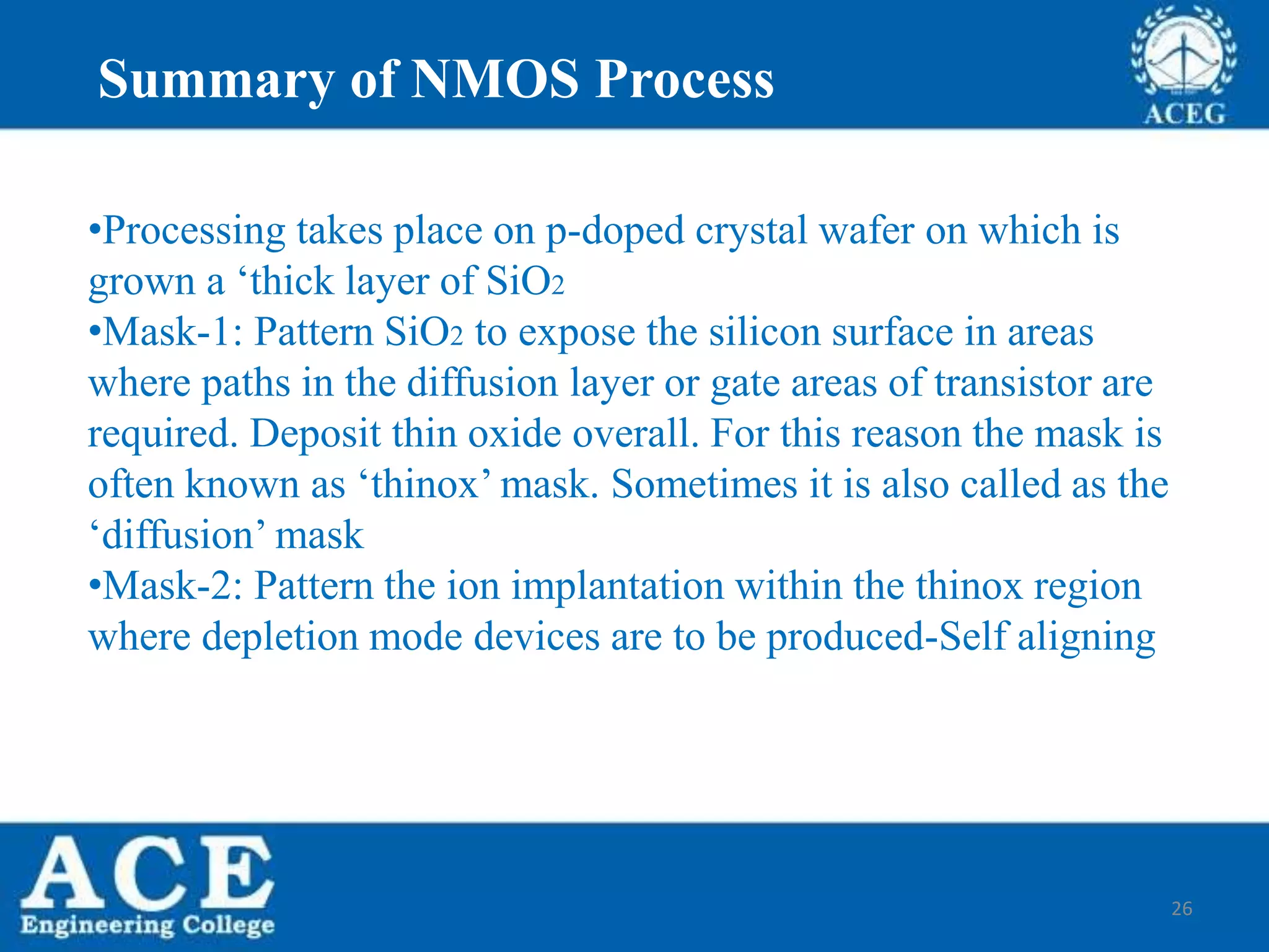 Lecture4 nmos process | PPTX