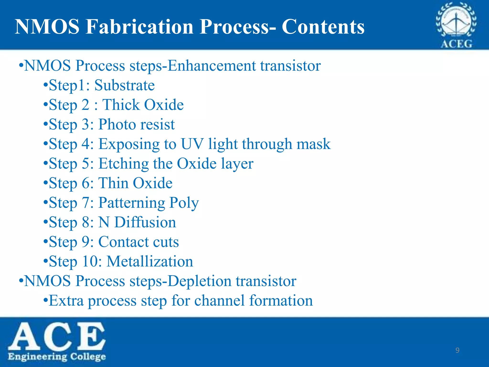 Lecture4 nmos process | PPTX
