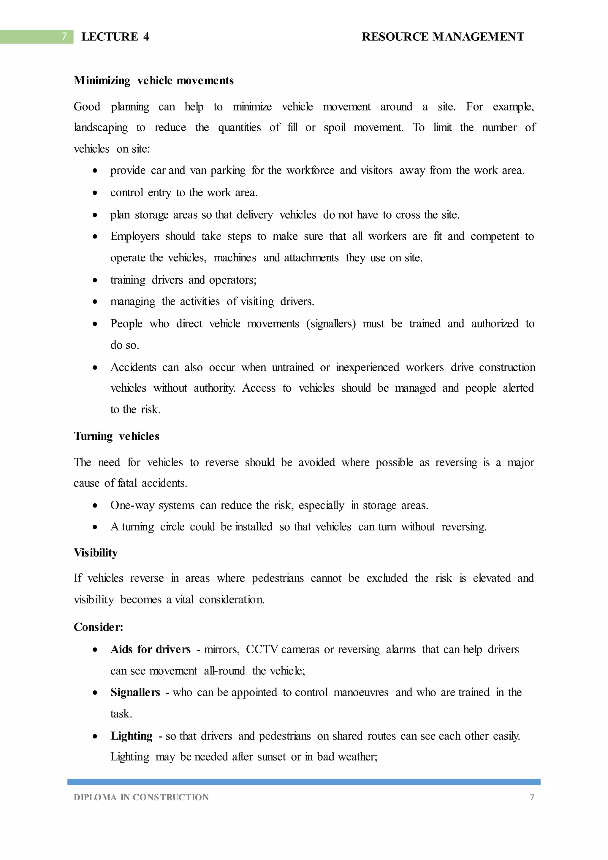 Lecture 4 notices & procedures used in site | DOCX