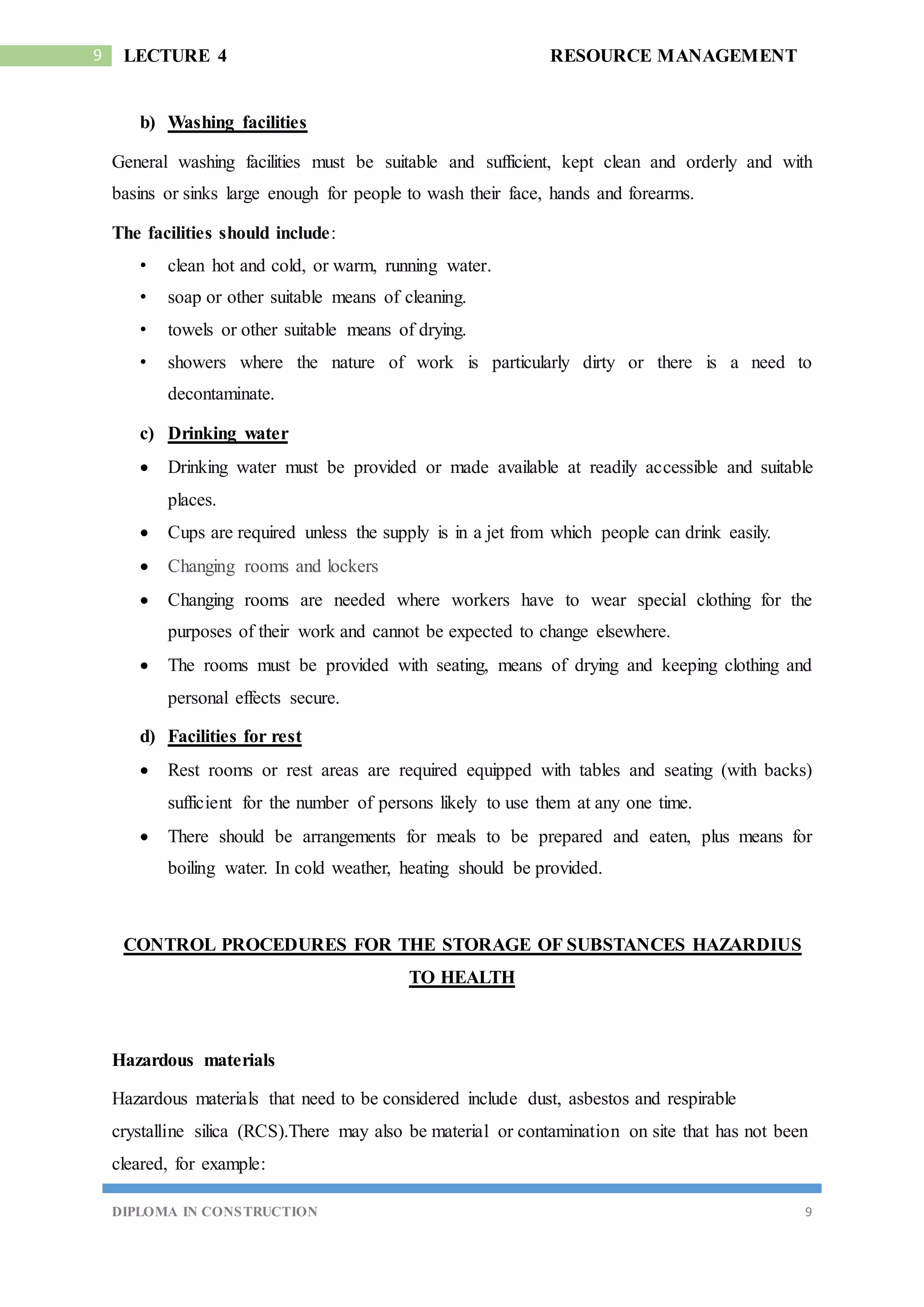 Lecture 4 notices & procedures used in site | DOCX