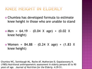 XNN001 Nutrition assessment in individuals and populations | PPTX