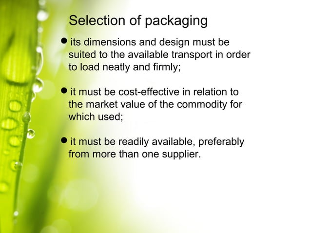 Lecture 4: Packaging Operations on Fruits and Vegetables | PPT ...