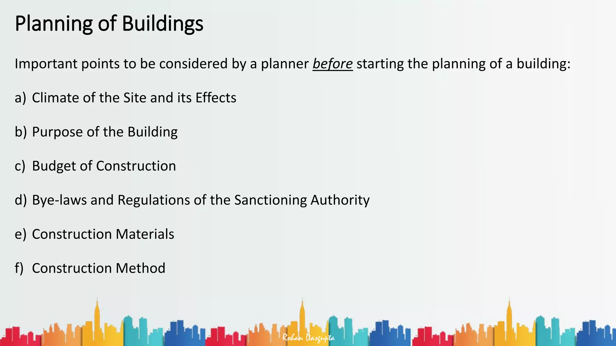 Principles of Planning for Residential Buildings | PDF