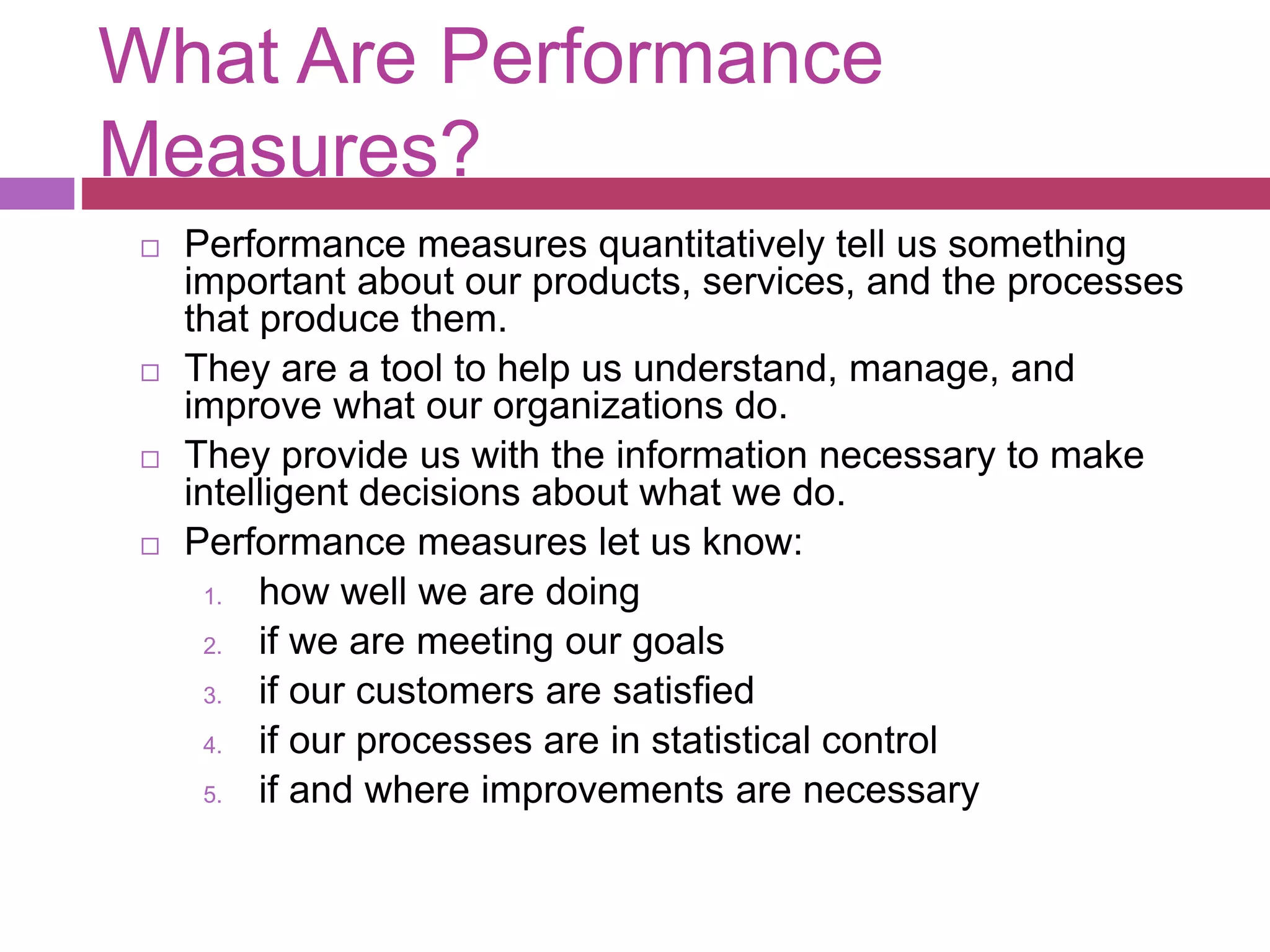 Lecture 4 Quality Performance Measurement Tools And Techniques Pptx Business Operations