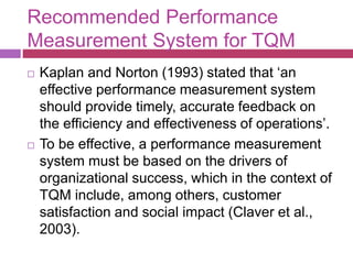 Lecture 4 quality performance measurement tools and techniques | PPTX