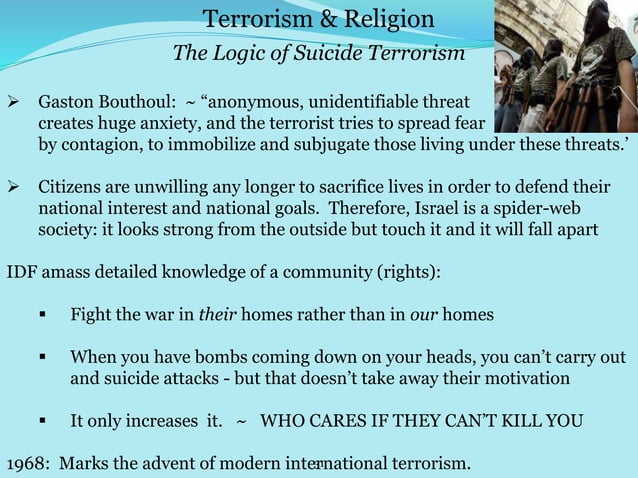 Lecture 4 religion & terrorism | PPTX | Islam | Religion & Spirituality