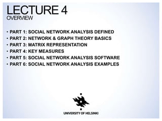 Social Network Analysis - Lecture 4 in Introduction to Computational ...