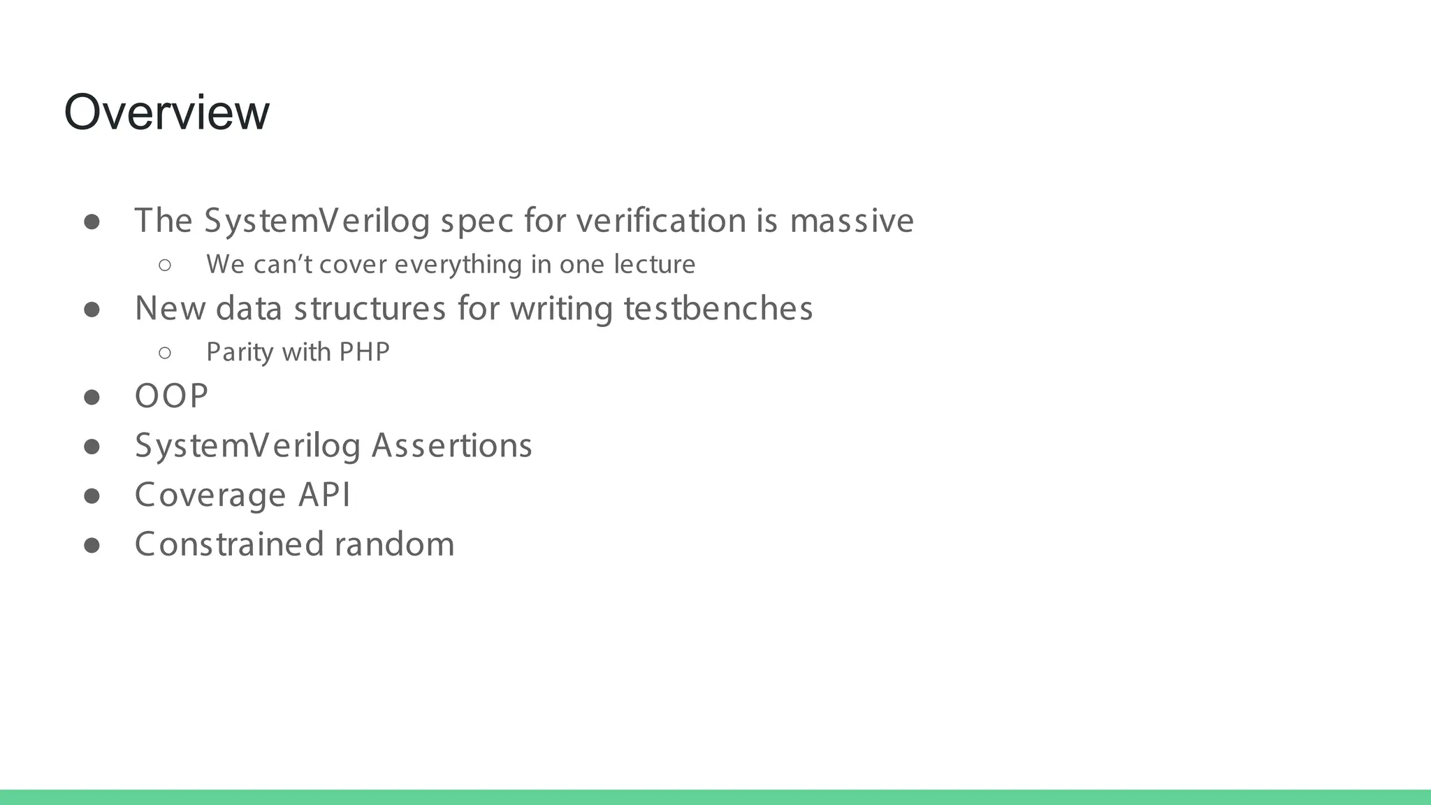 An Overview Of Systemverilog For Design And Verification Ppt