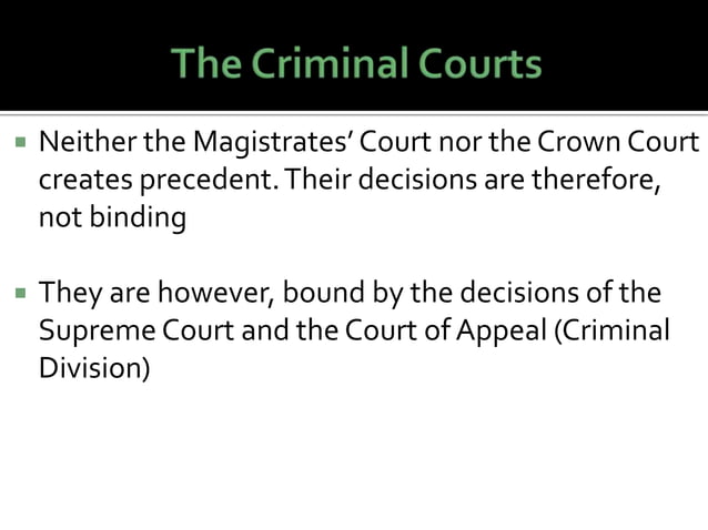 Lecture 4 the criminal courts | PPT | Crime & Harmful Acts to ...