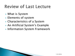 Lecture 4 the information system - ais framework | PPTX