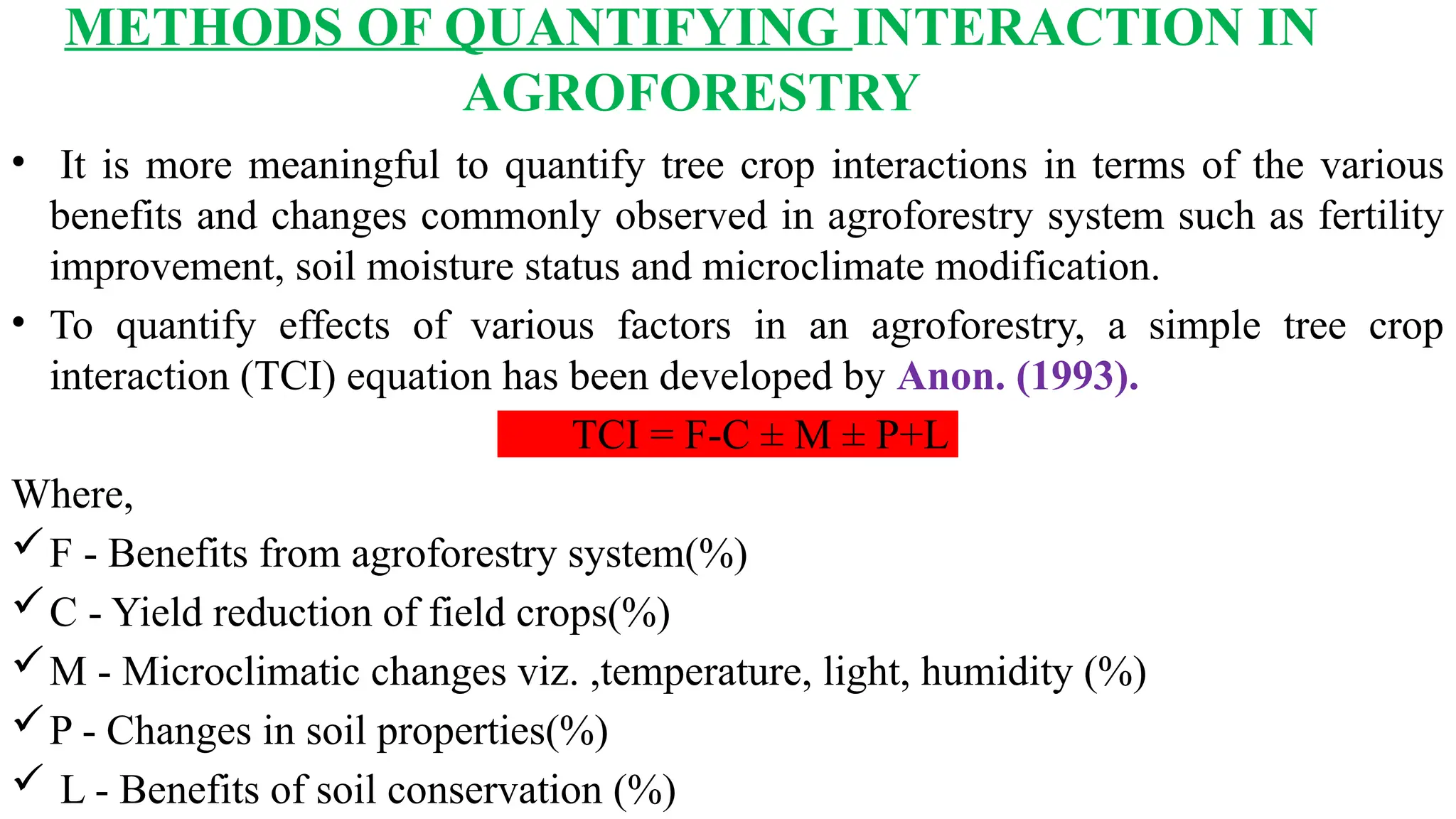 Lecture 4-Tree and Crop interaction in a agroforestry system.pptx