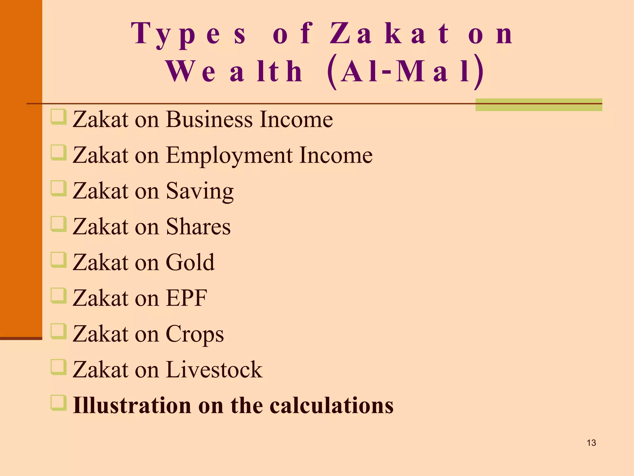 types of zakat and calculation | PPT